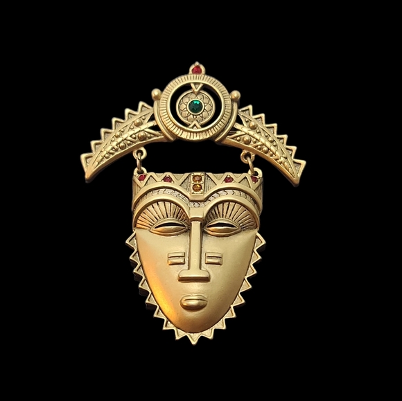Avon | Jewelry | Vintage Avon Tribal Mask Brooch | Poshmark